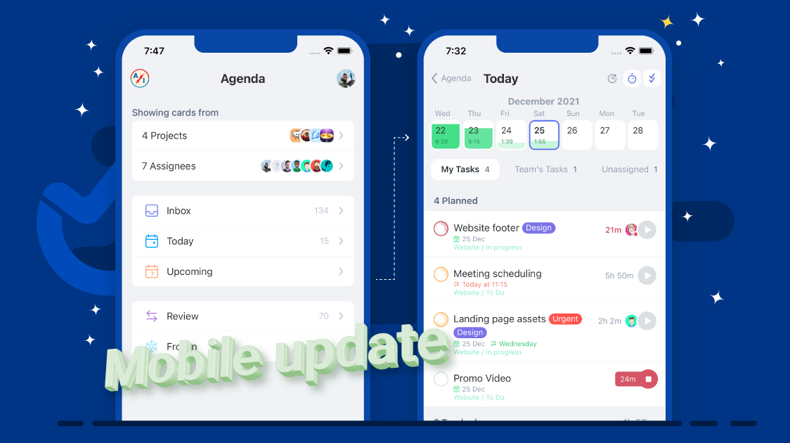 Mobile apps update: Agenda, Filters and Multiple select | Ora Blog